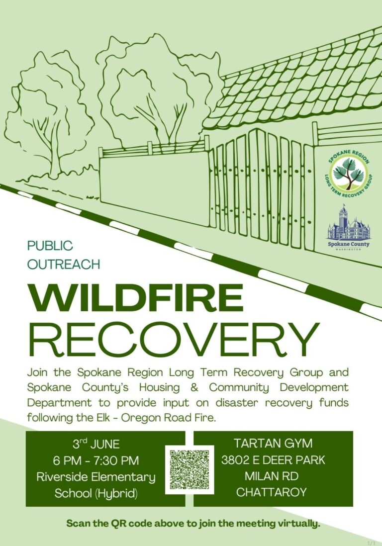 Wildfire Recovery Public Outreach Meetings June 3rd & 5th - Spokane ...